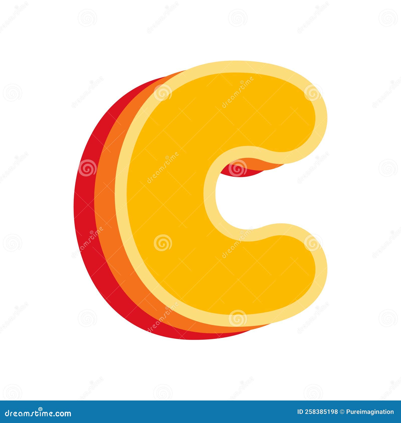 Letter C Orange, Vector Illustration Stock Vector - Illustration of ...