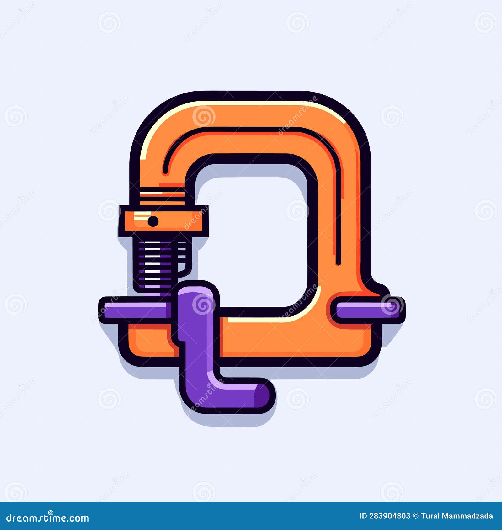 Vector of a Vector Icon of the Letter C" with a Pipe Attachment" Stock ...