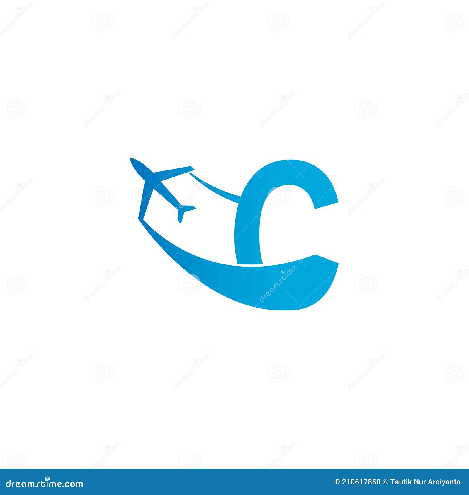 Letter C with Plane Logo Icon Design Vector Illustration Stock Vector ...