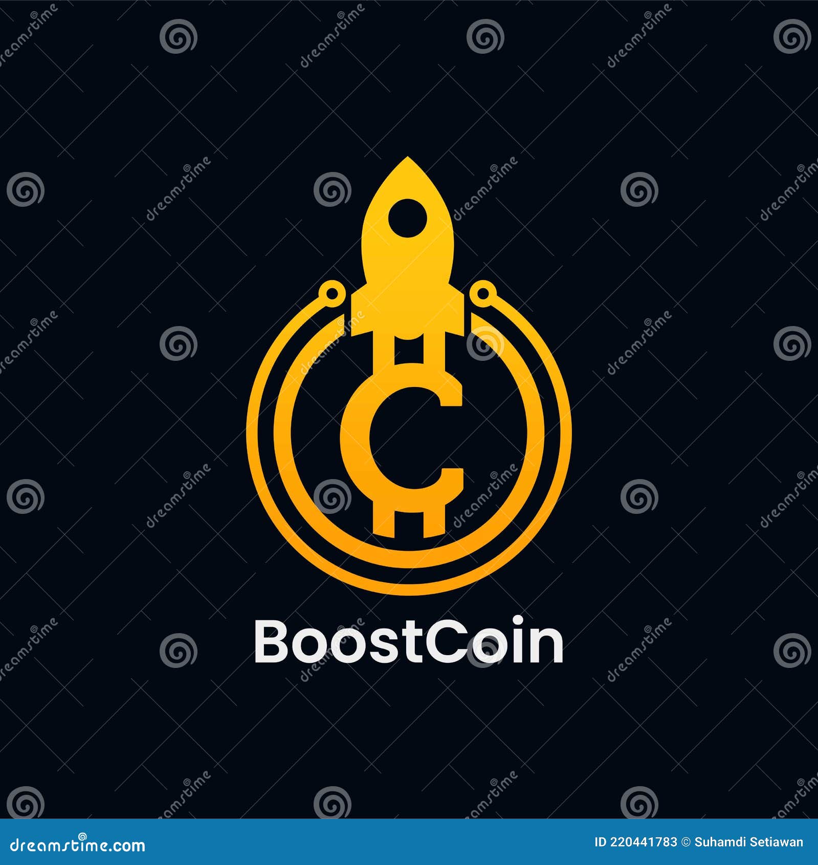 Letter C Rocket Boost Coin Logo Design Stock Vector - Illustration of ...