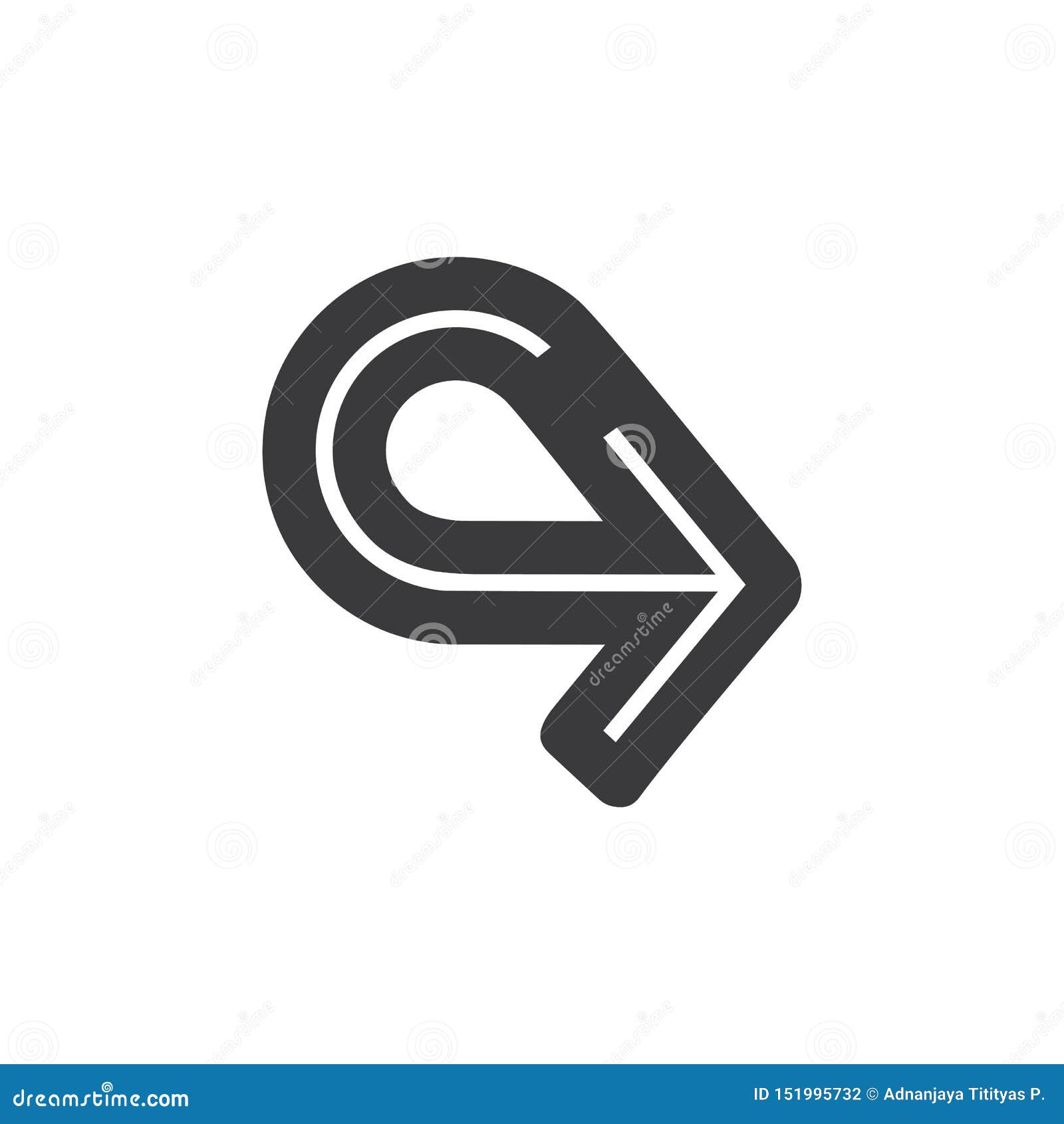 Letter C Rotation Arrow Pointer Symbol Logo Vector Stock Vector ...