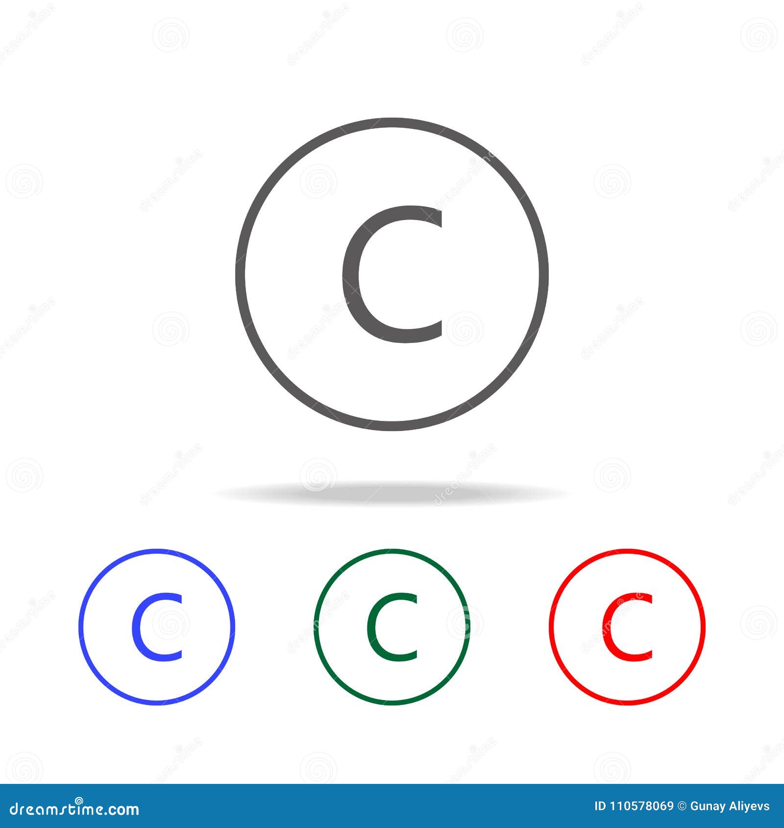 Letter C in Round Icon. Elements in Multi Colored Icons for Mobile ...