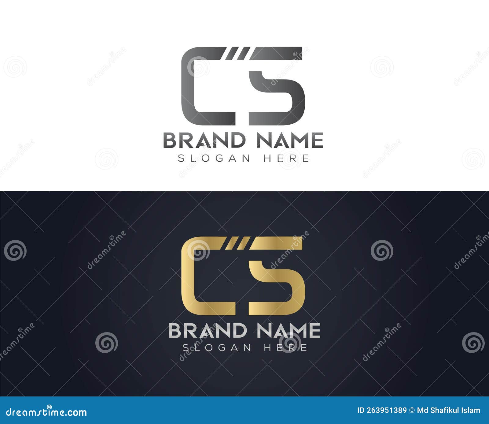Letter C S Typography Vector Logo Design Stock Vector - Illustration of ...