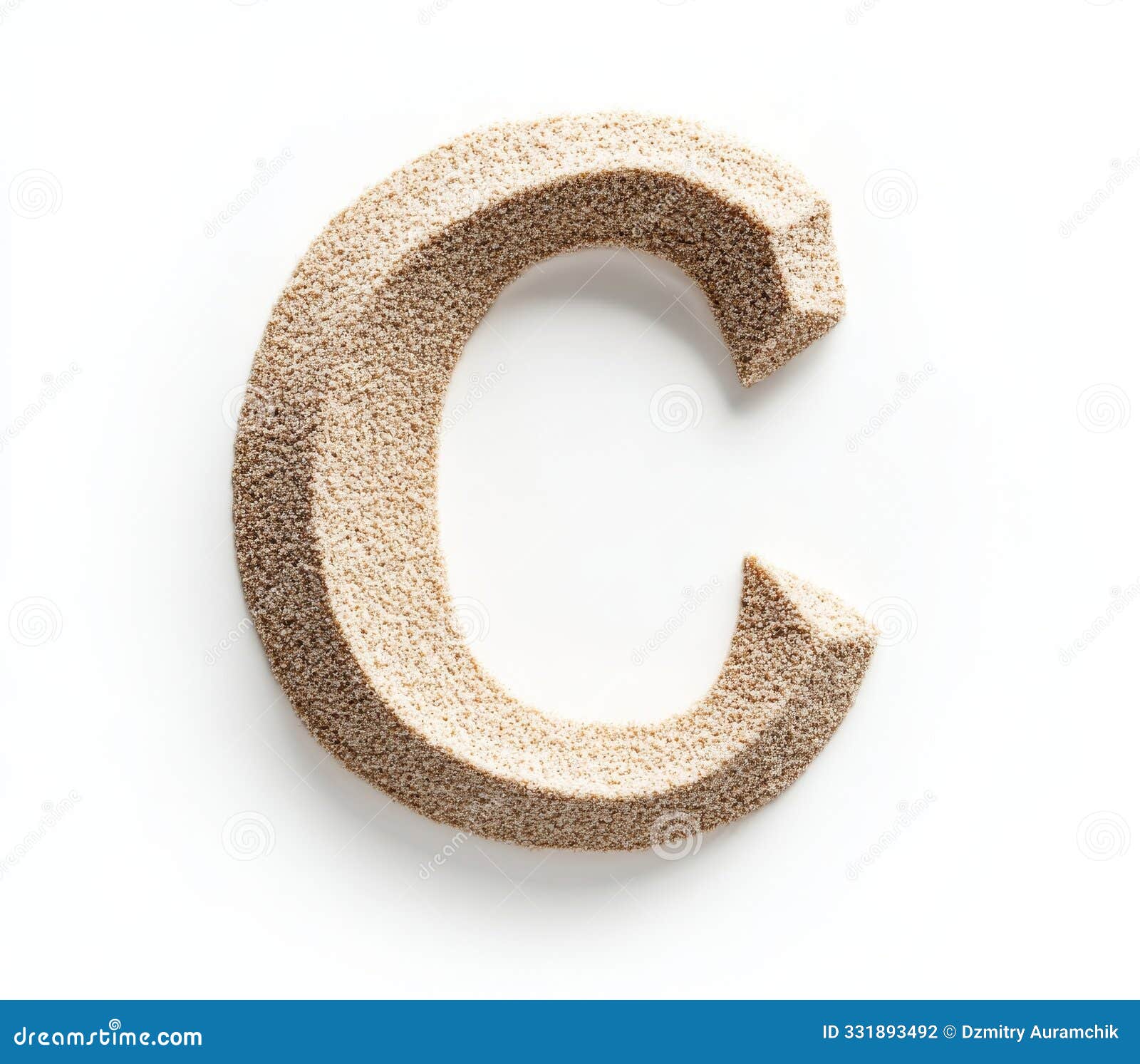 The Letter C in Sand, Isolated on White, for Clipping Stock Photo ...