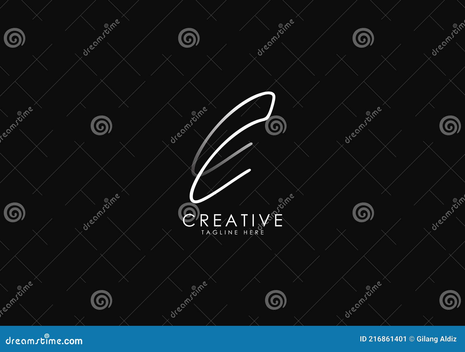Letter C Signature Double Line Minimalist Stock Vector - Illustration ...