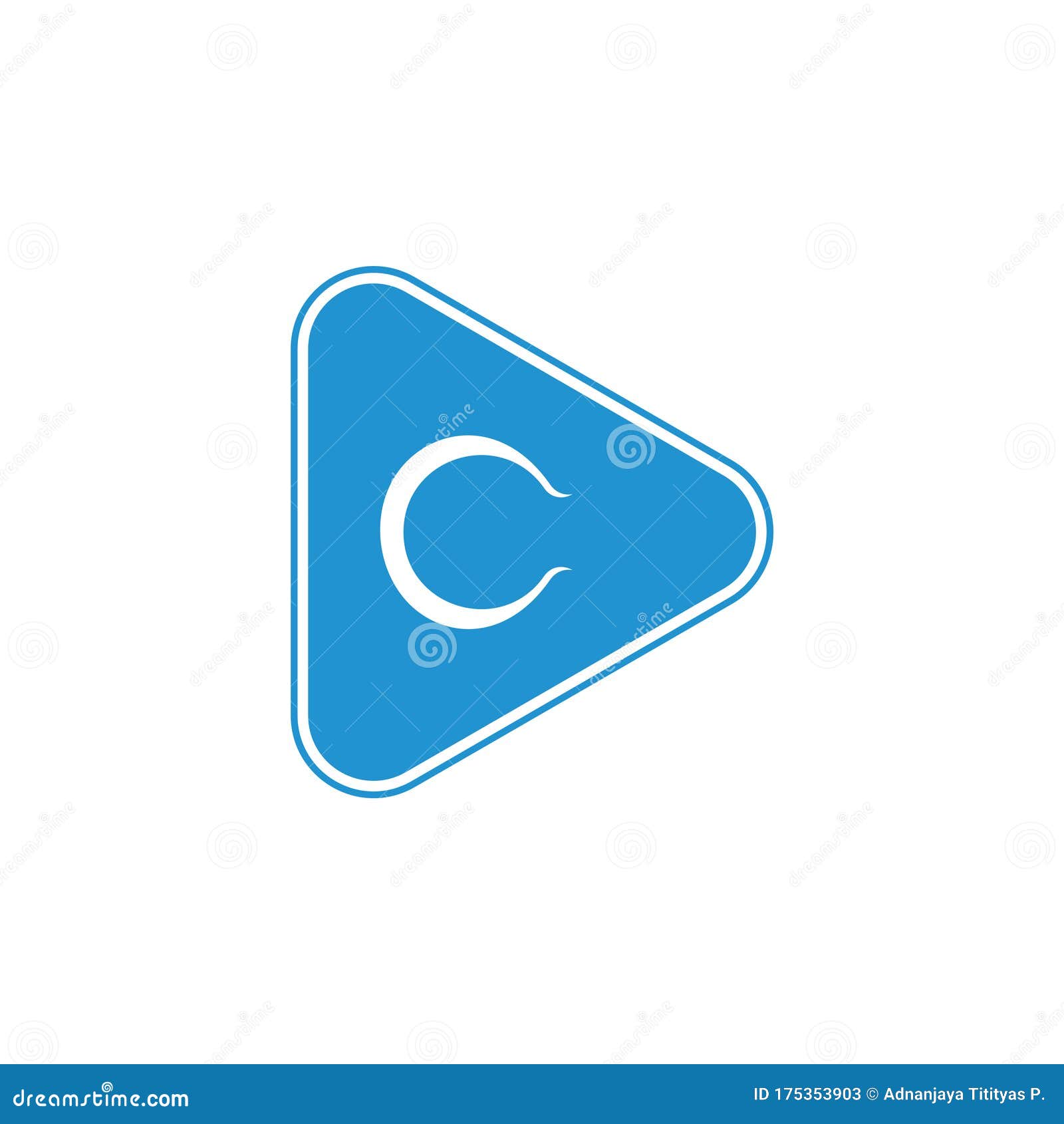 Letter C Simple Curves Triangle Logo Vector Stock Vector - Illustration ...