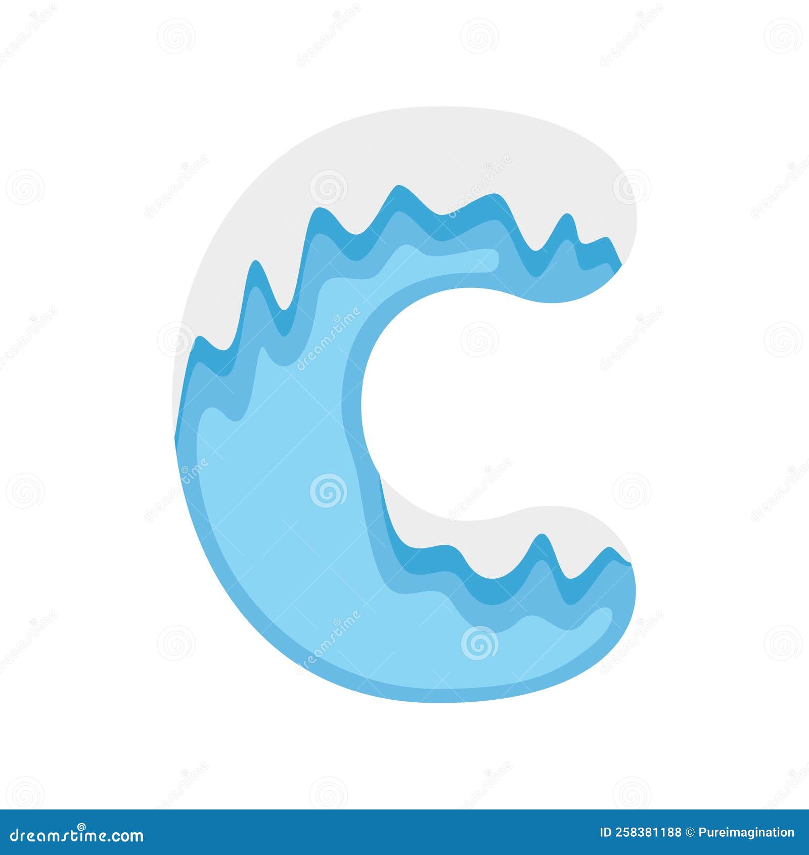 Letter C Snow, Vector Illustration Stock Vector - Illustration of ...