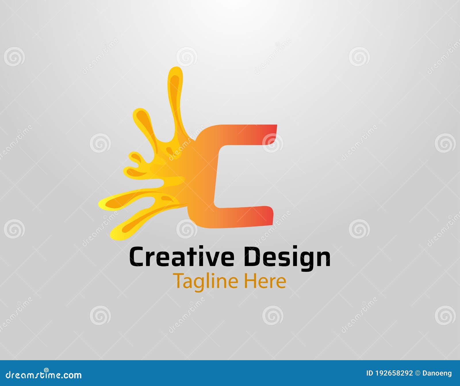 Letter C Splash Logo Icon. Initial C with Orange Splash and Drops ...
