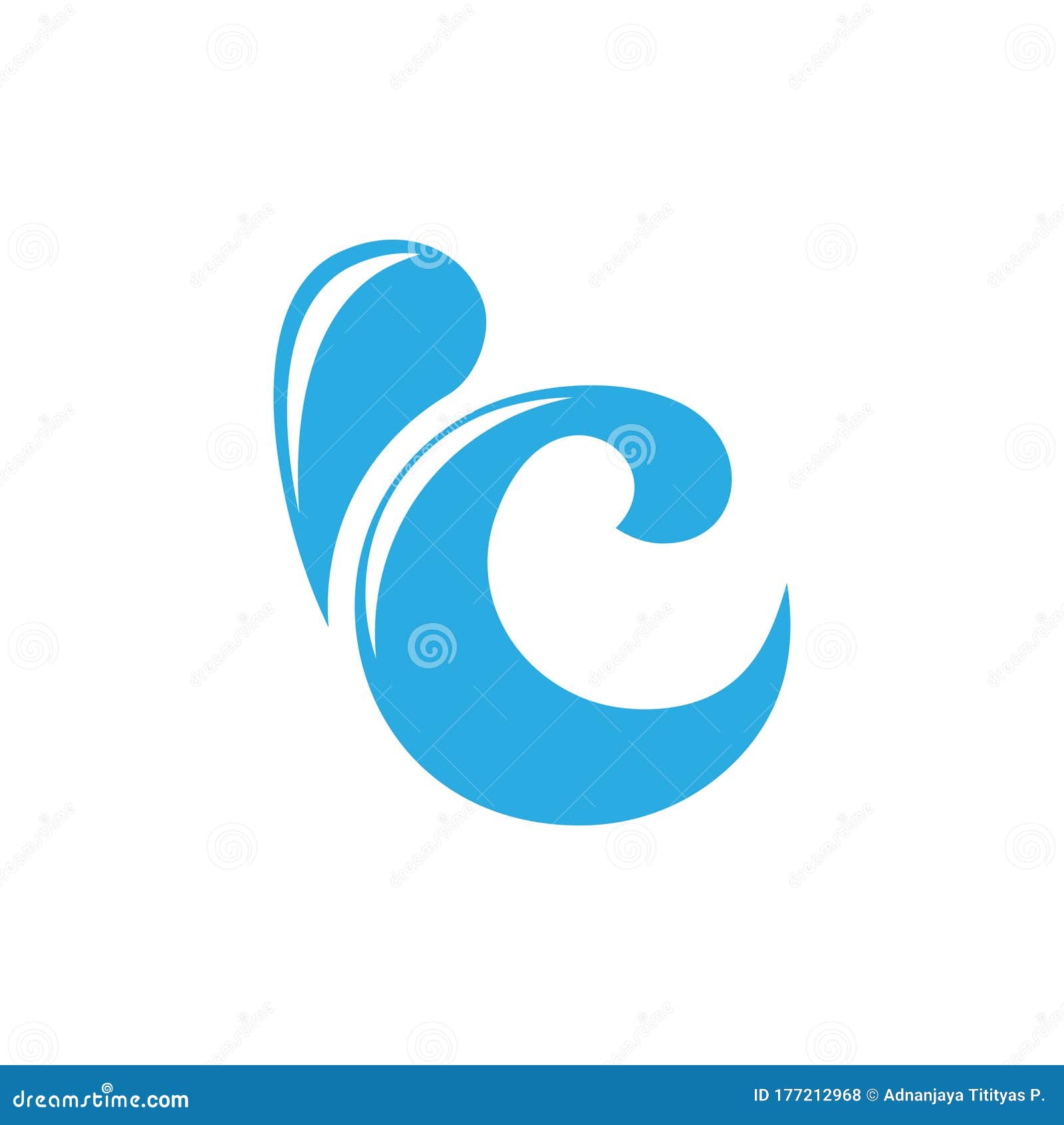 Letter C Splash Wave Water Logo Vector Stock Vector - Illustration of ...