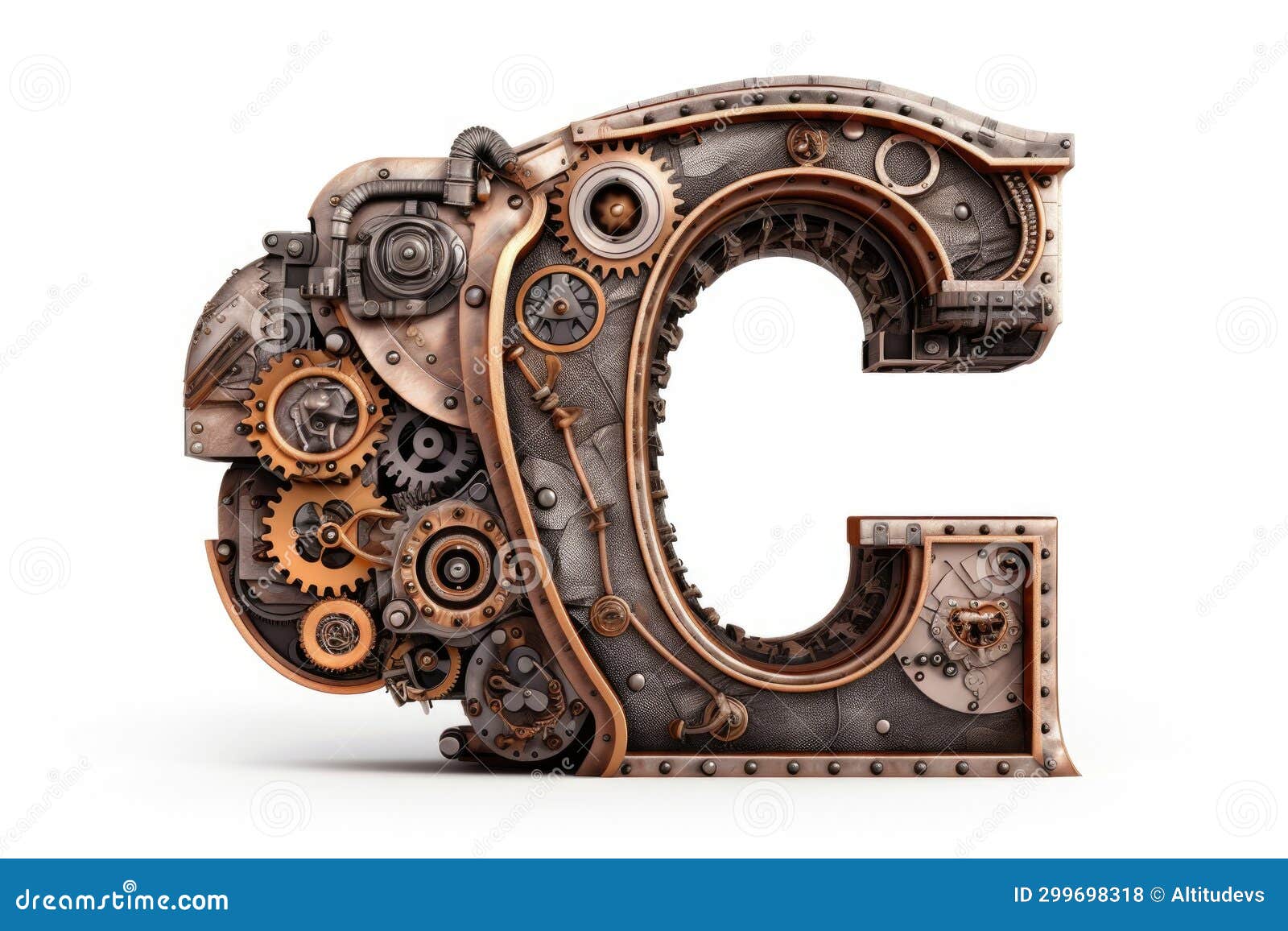 Letter C, Steampunk Style, on White Background 库存例证 - 插画 包括有 详细资料, 生成 ...