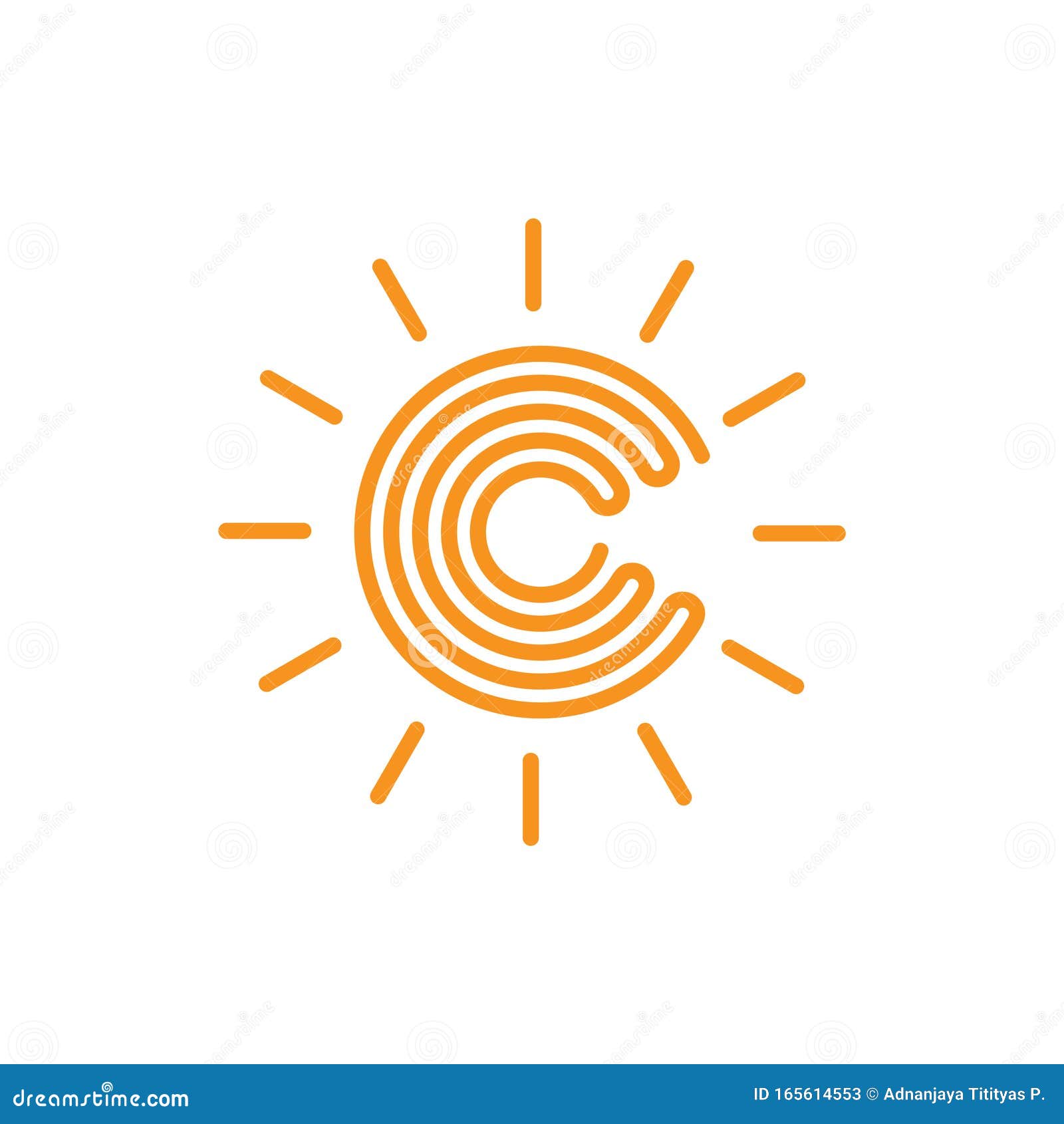 Letter C Stripes Infinity Sun Logo Vector Stock Vector - Illustration ...