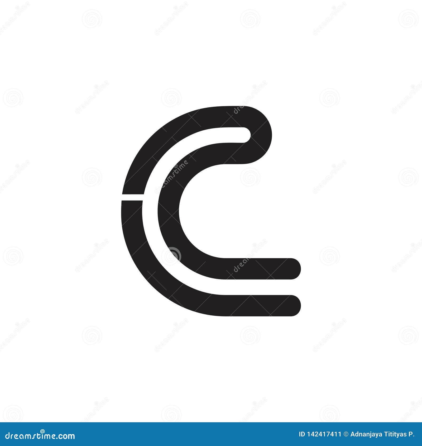 Letter C Stripes Line Logo Vector Stock Vector - Illustration of ...