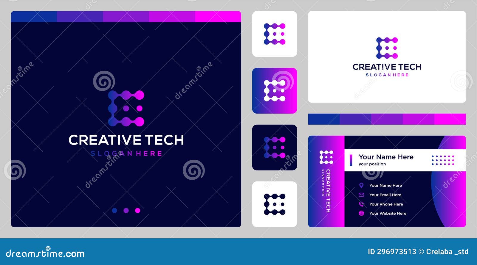 Letter C with Tech Style and Gradient Color. Business Card Stock Vector ...