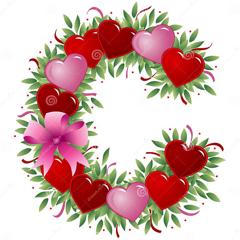Letter C - Valentine Letter Stock Vector - Illustration of romance ...