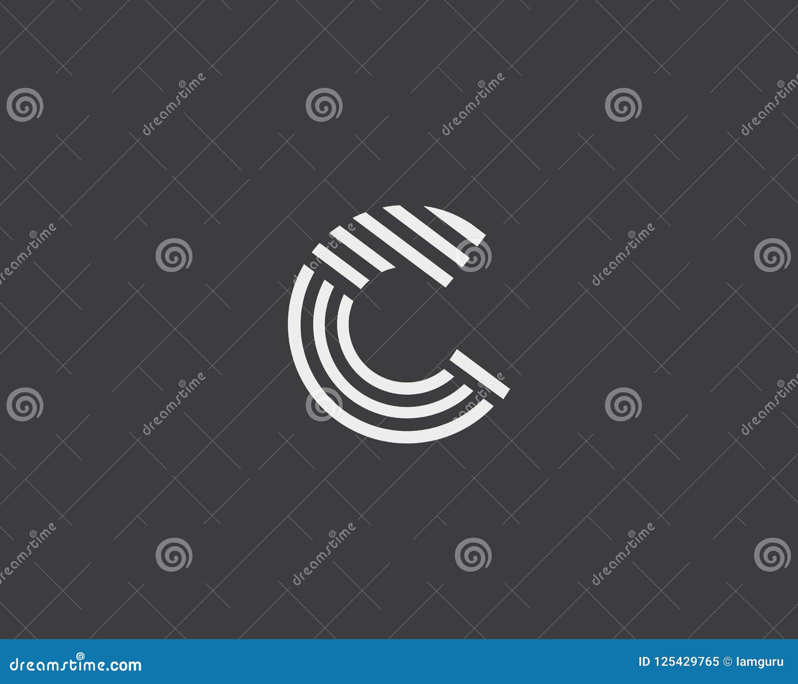 Letter C Vector Line Logo Design. Creative Minimalism Logotype Icon ...