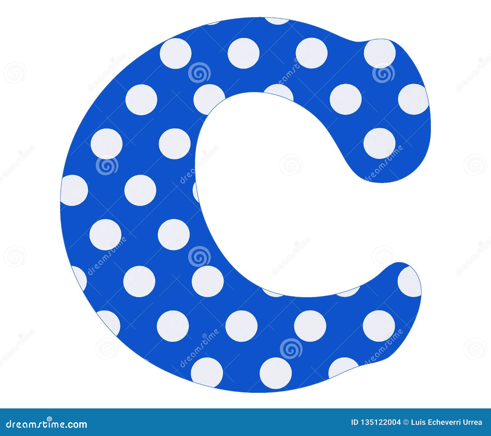 Letter C - White Circles on Blue Background. Top View Stock ...