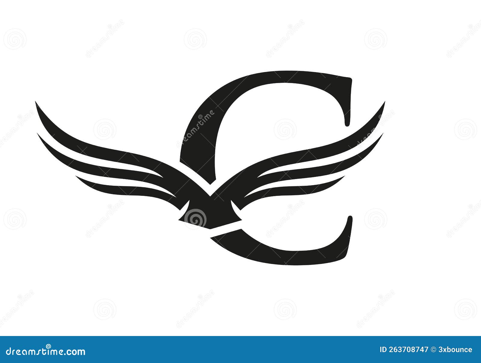 Letter C Wing Logo Design. Initial Flying Wing C Letter Logo. Letter C ...