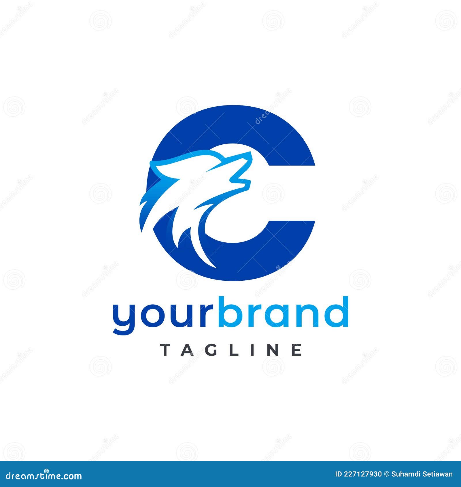 Letter C Wolf Logo Design Vector , Initial Gaming Logo Stock Vector ...