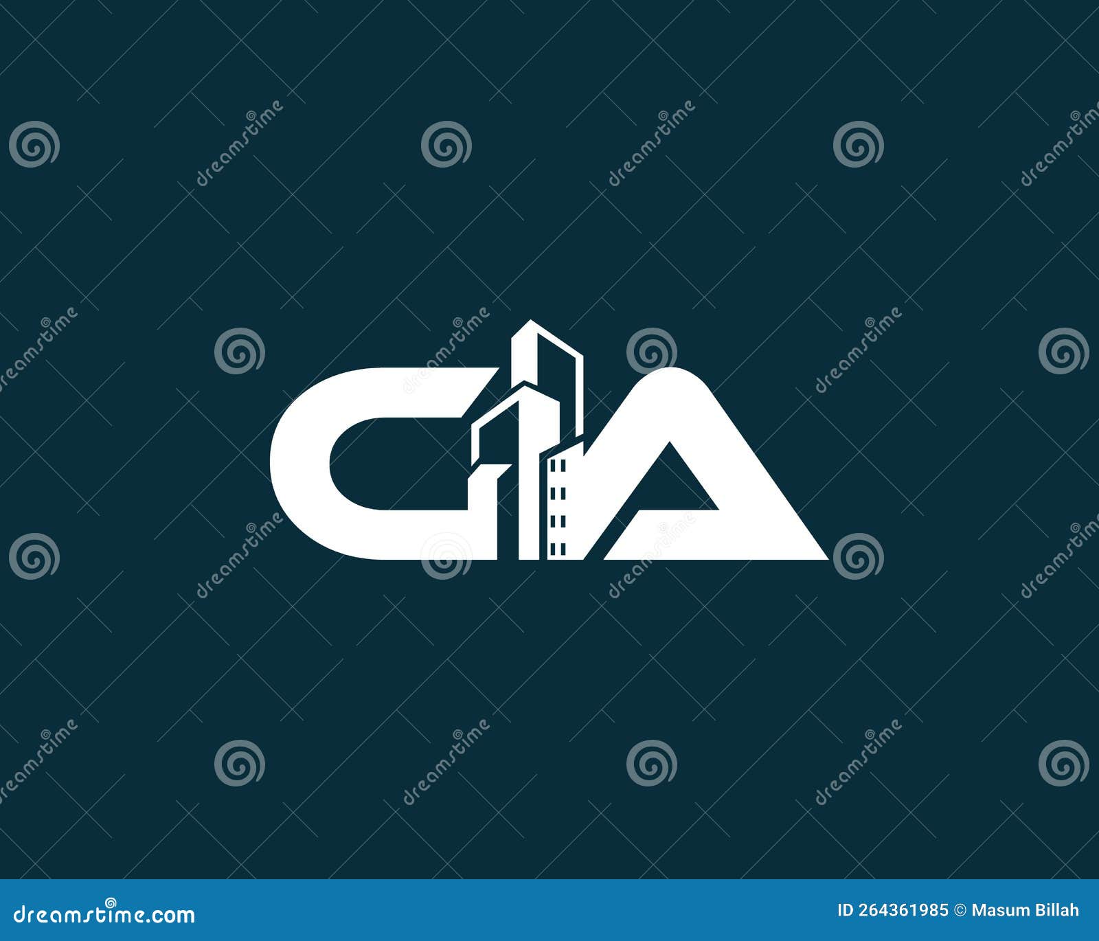 Letter CA Modern Building Logo. Stock Vector - Illustration of font ...