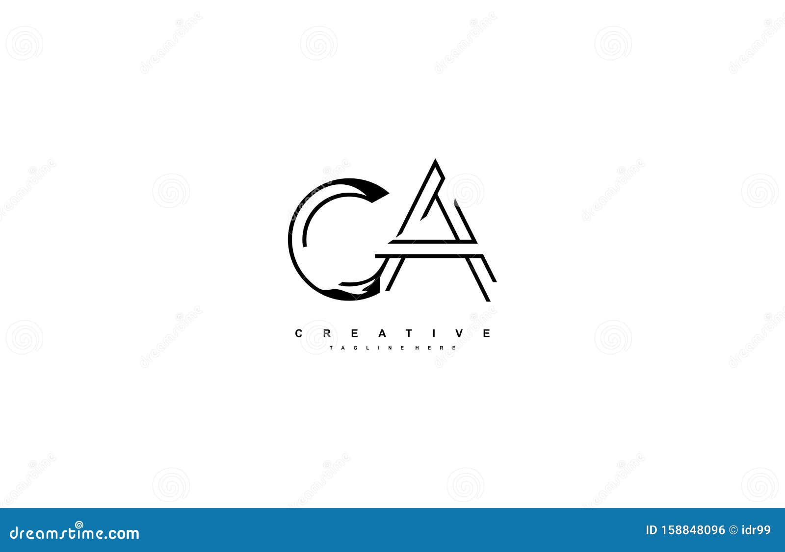 Letter CA Monoline Linear Minimalism Modern Type Logo Stock ...