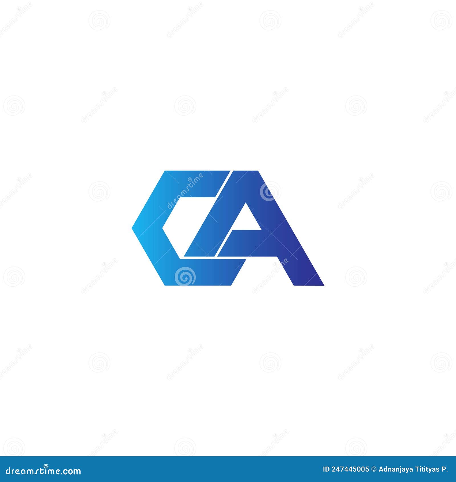 Letter Ca Simple Blue Gradient Logo Vector Stock Vector - Illustration ...