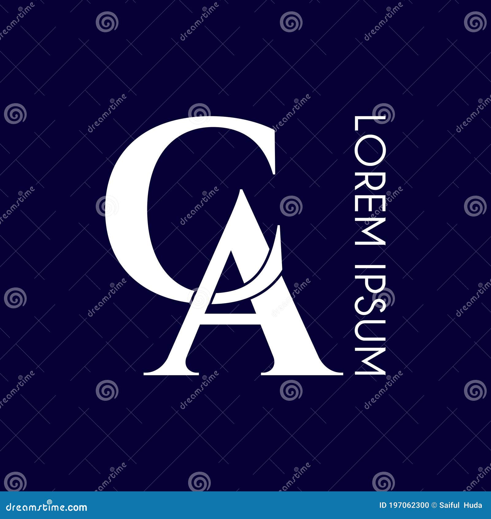 Letter CA Simple Monogram Logo Icon Design. Stock Vector - Illustration ...