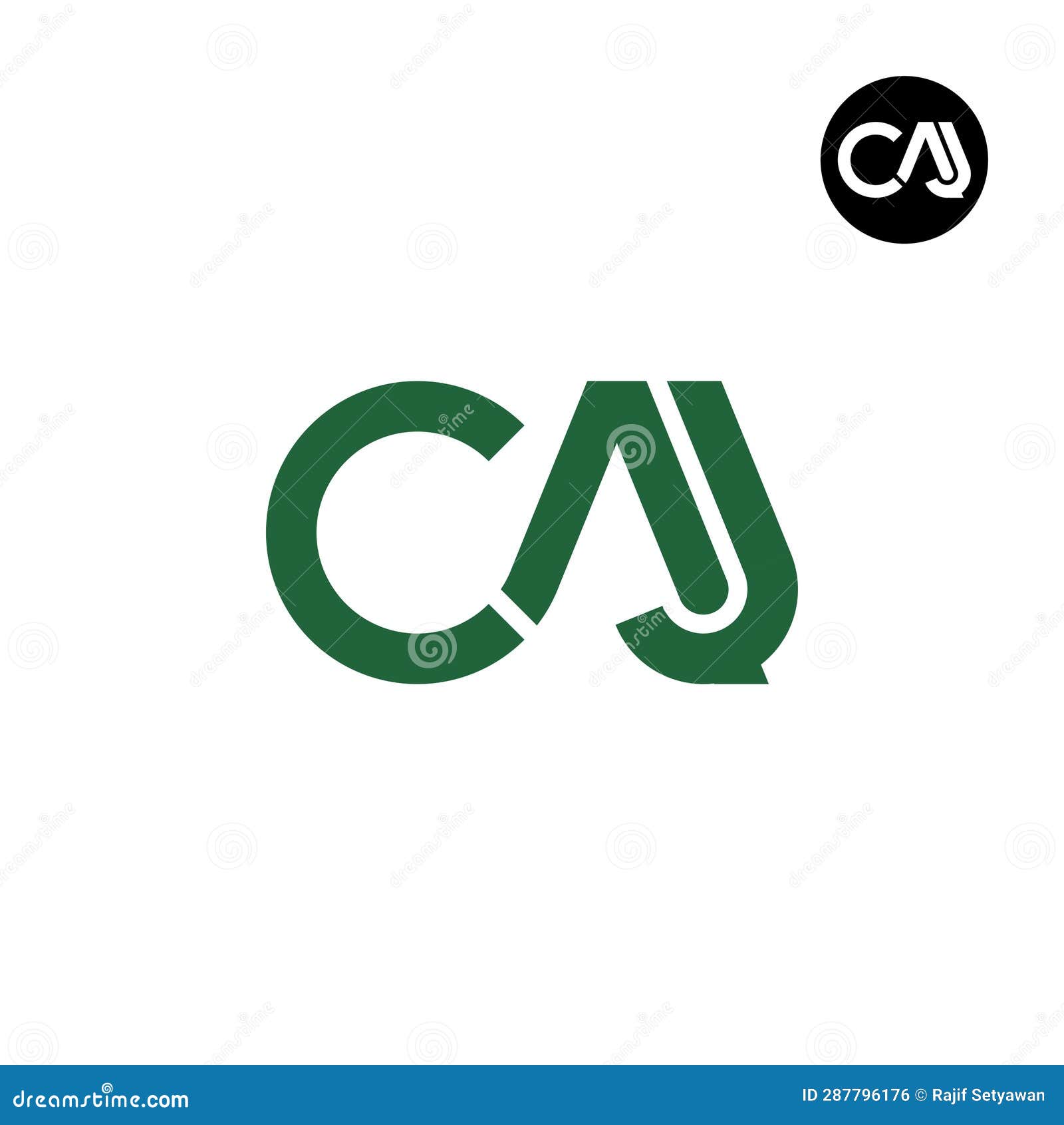 Letter CAJ Monogram Logo Design Stock Vector - Illustration of ...