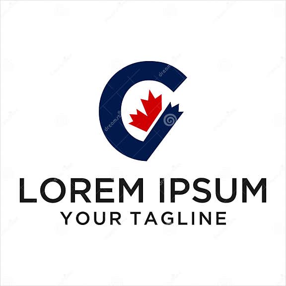 Letter Canada Logo with Maple Leaf Stock Vector - Illustration of ...