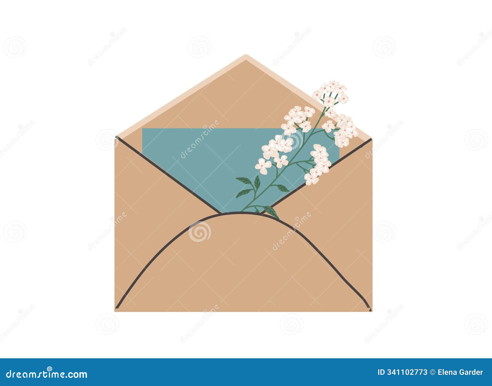 Letter. Cartoon Envelope Post Card. Flat Vector Mail Stock Illustration ...