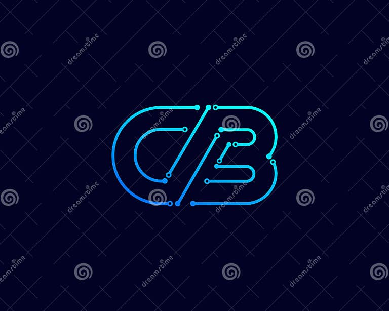Letter CB and DB Technology and Network Connection Logo Concept. Stock ...