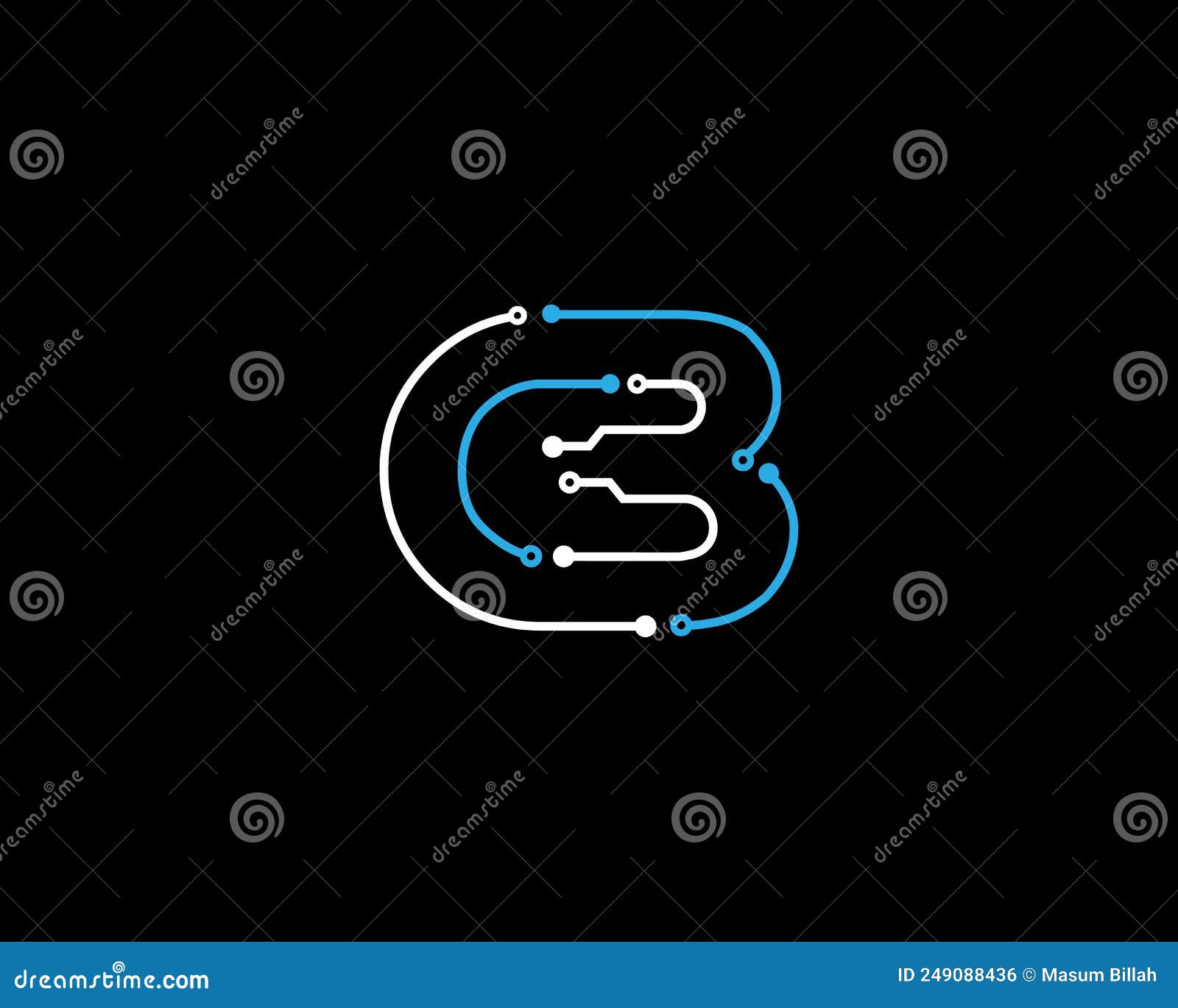 Letter CB Technology and Network Connection Logo Concept. Stock Vector ...