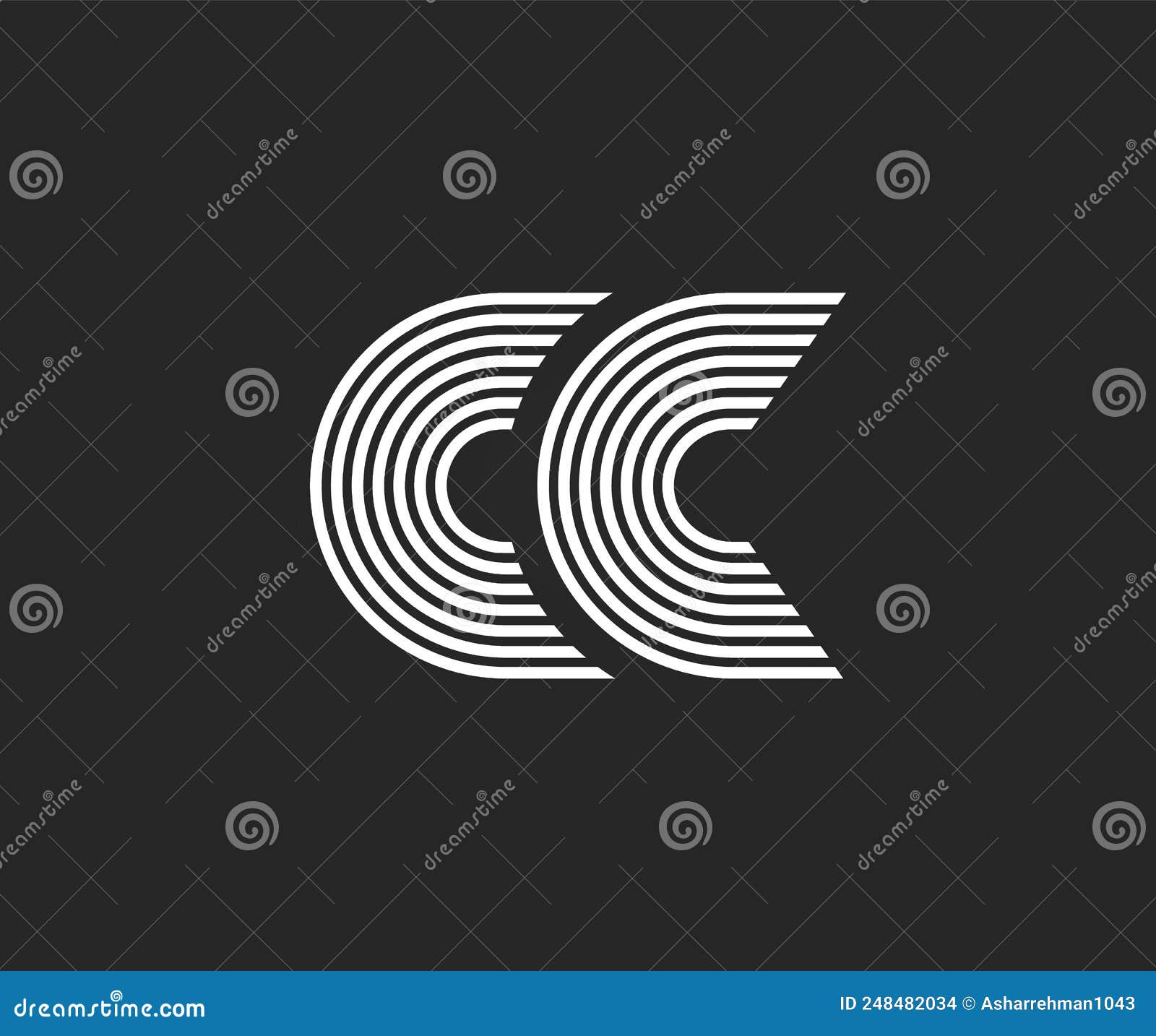Letter CC Vector Line Logo Design Stock Vector - Illustration of ...