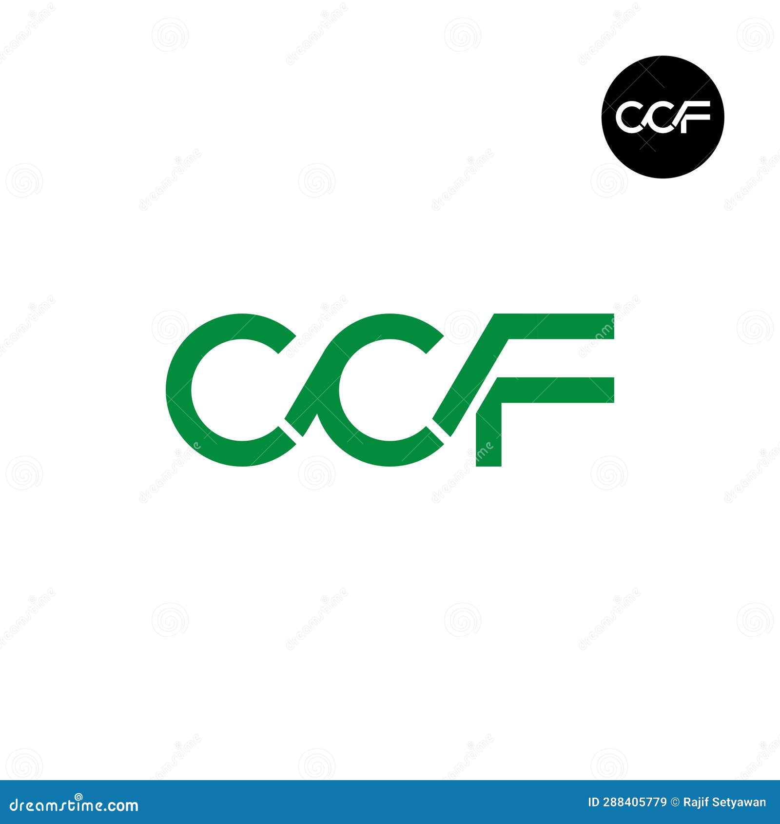 Letter CCF Monogram Logo Design Stock Vector - Illustration of alphabet ...