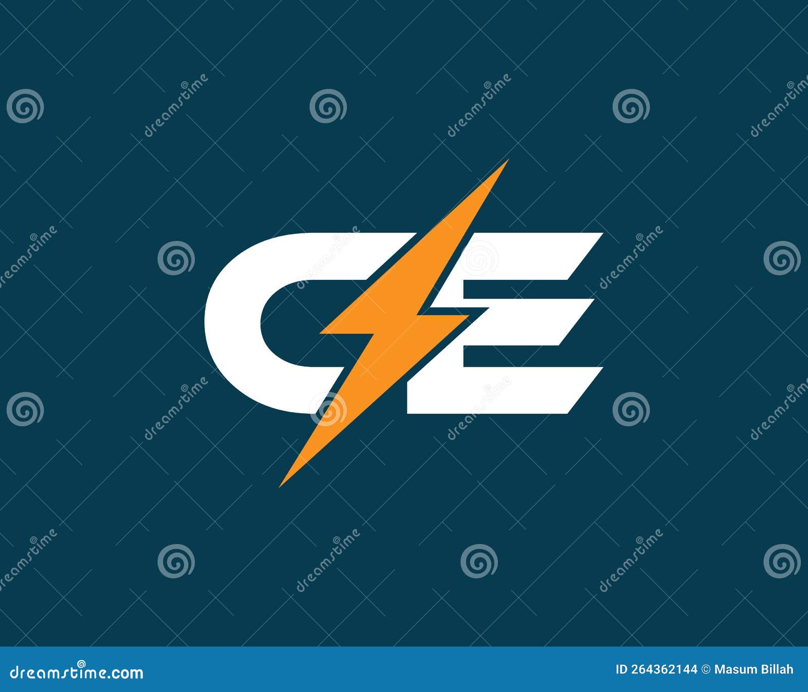 Letter CE Electric Logo Design Concept. Stock Vector - Illustration of ...