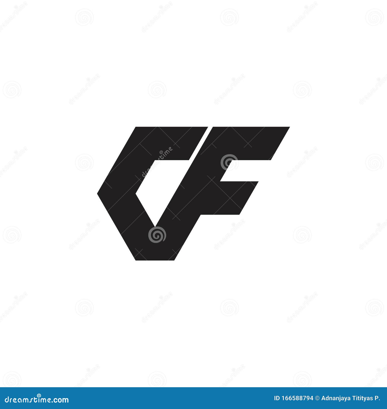 Letter Cf Simple Geometric Logo Vector Stock Vector - Illustration of ...