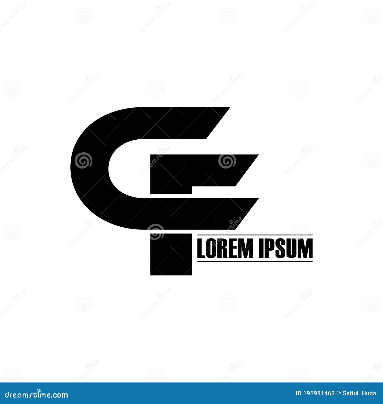 Letter CF Simple Monogram Logo Icon Design. Stock Vector - Illustration ...