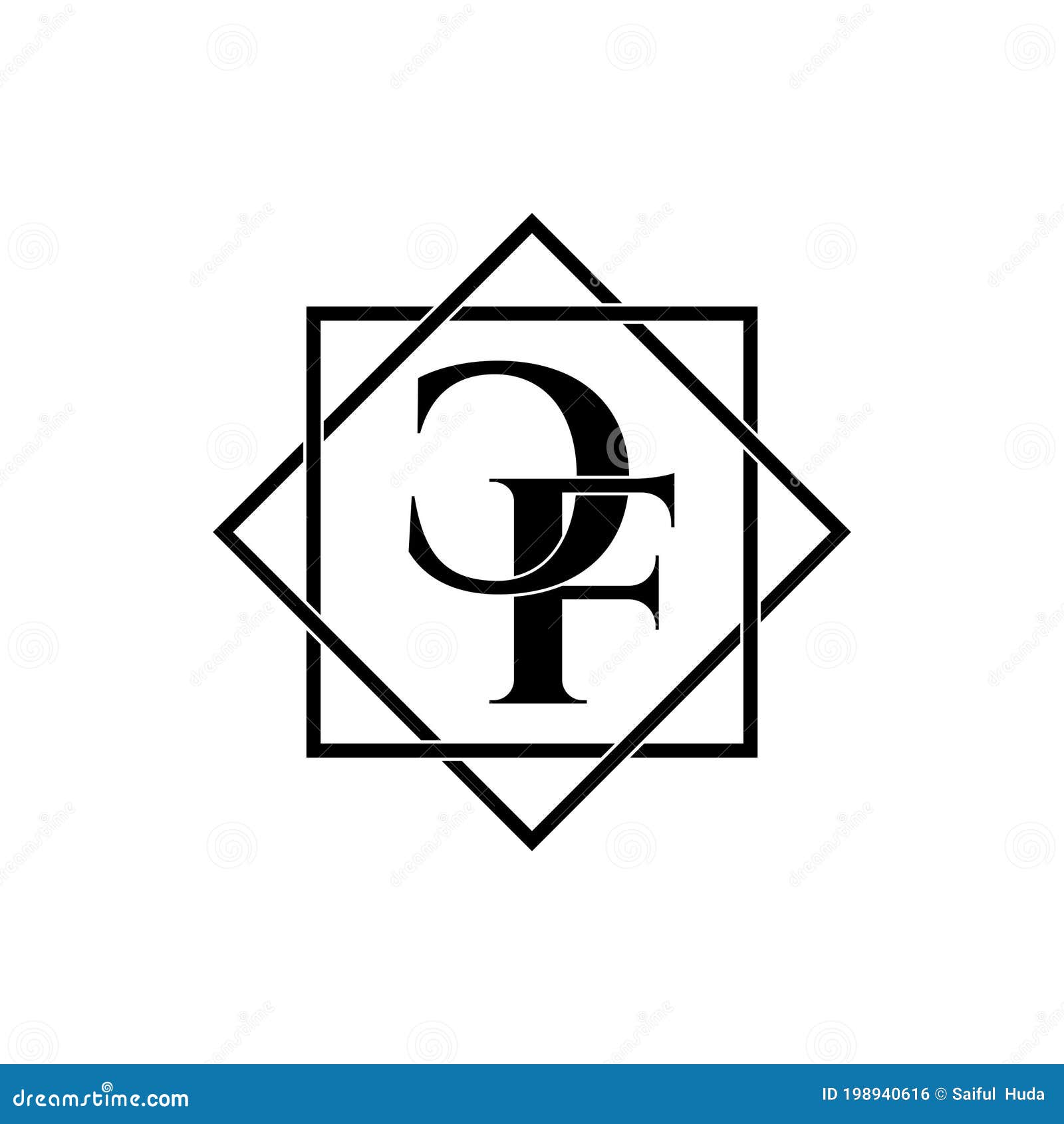 Letter CF Simple Monogram Logo Icon Design. Stock Vector - Illustration ...