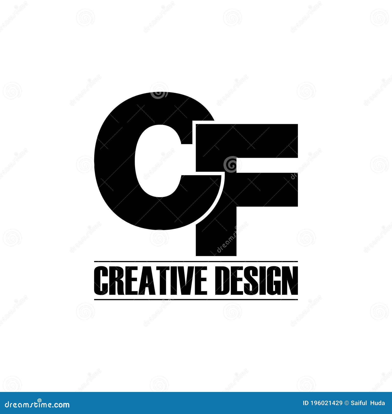 Letter CF Simple Monogram Logo Icon Design. Stock Vector - Illustration ...