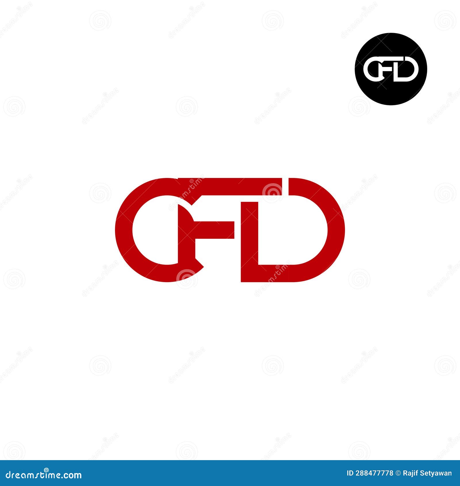 Letter CFD Monogram Logo Design Stock Vector - Illustration of letter ...