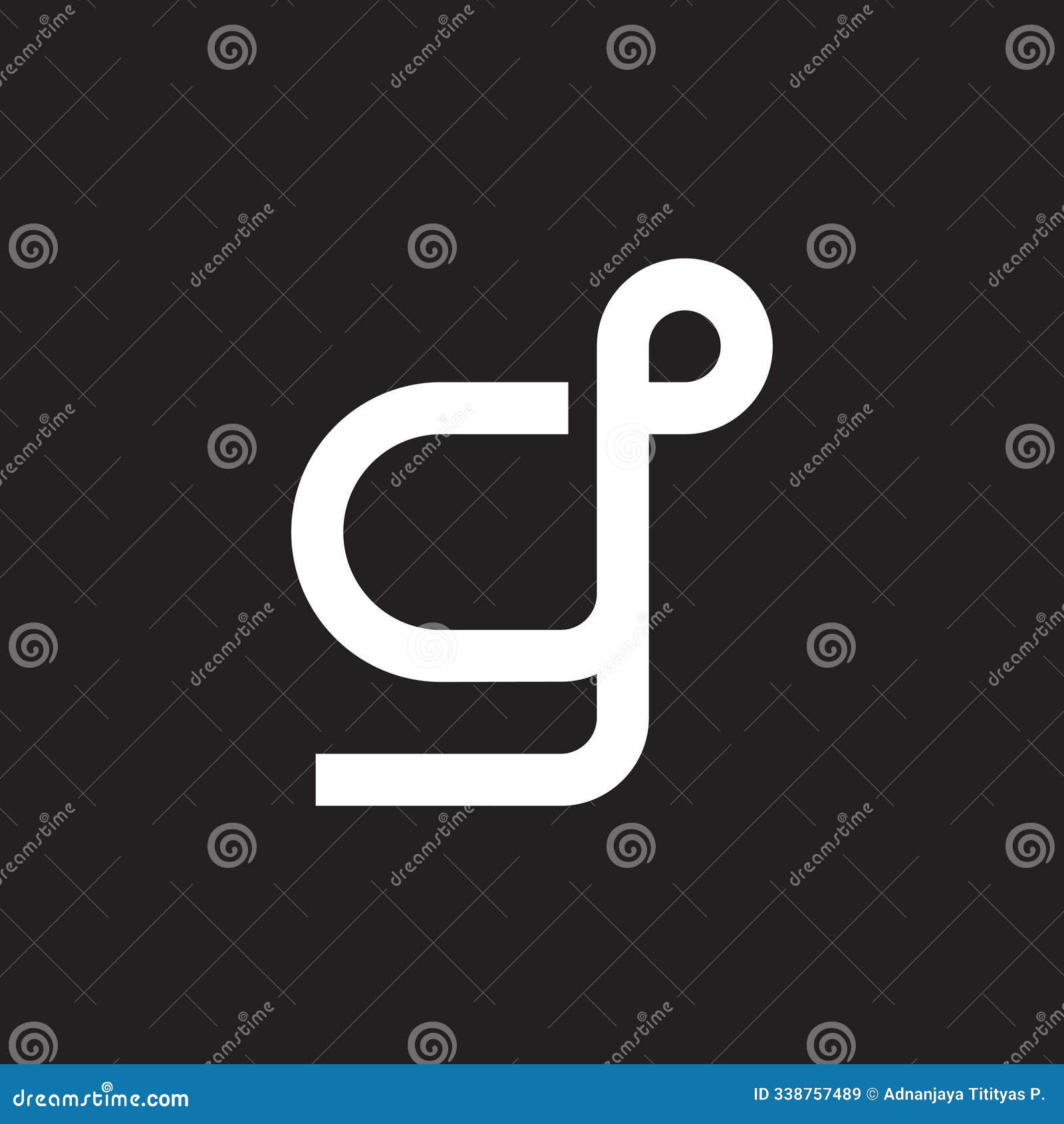 Letter Cg Lowercase Loop Linked Linear Logo Vector Stock Vector ...