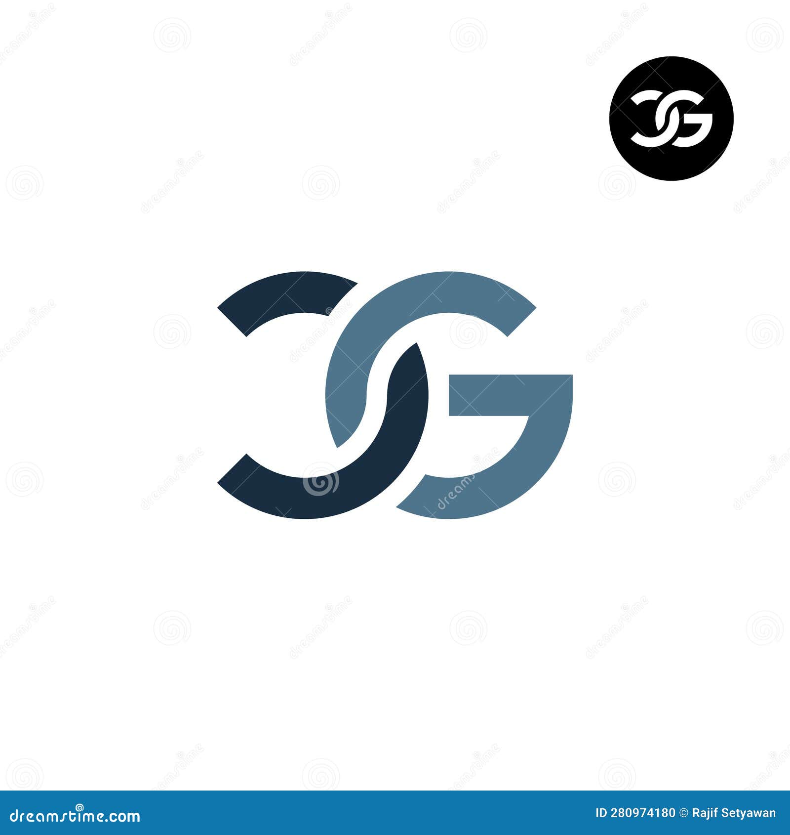 Letter CG Monogram Logo Design Stock Vector - Illustration of initials ...