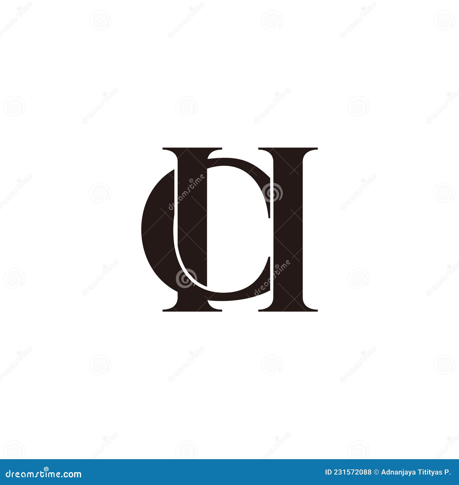 Letter Ch Simple Link Fonts Flat Overlapping Logo Vector Stock Vector ...