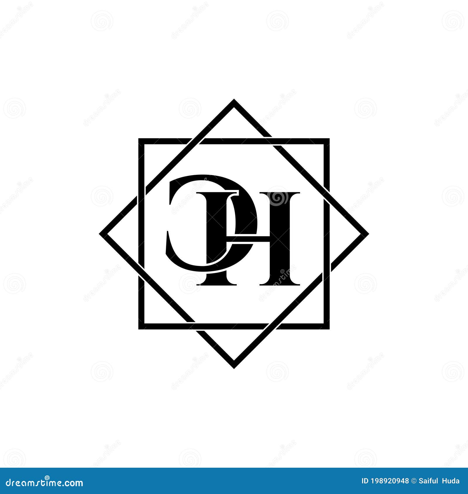 Letter CH Simple Monogram Logo Icon Design. Stock Vector - Illustration ...