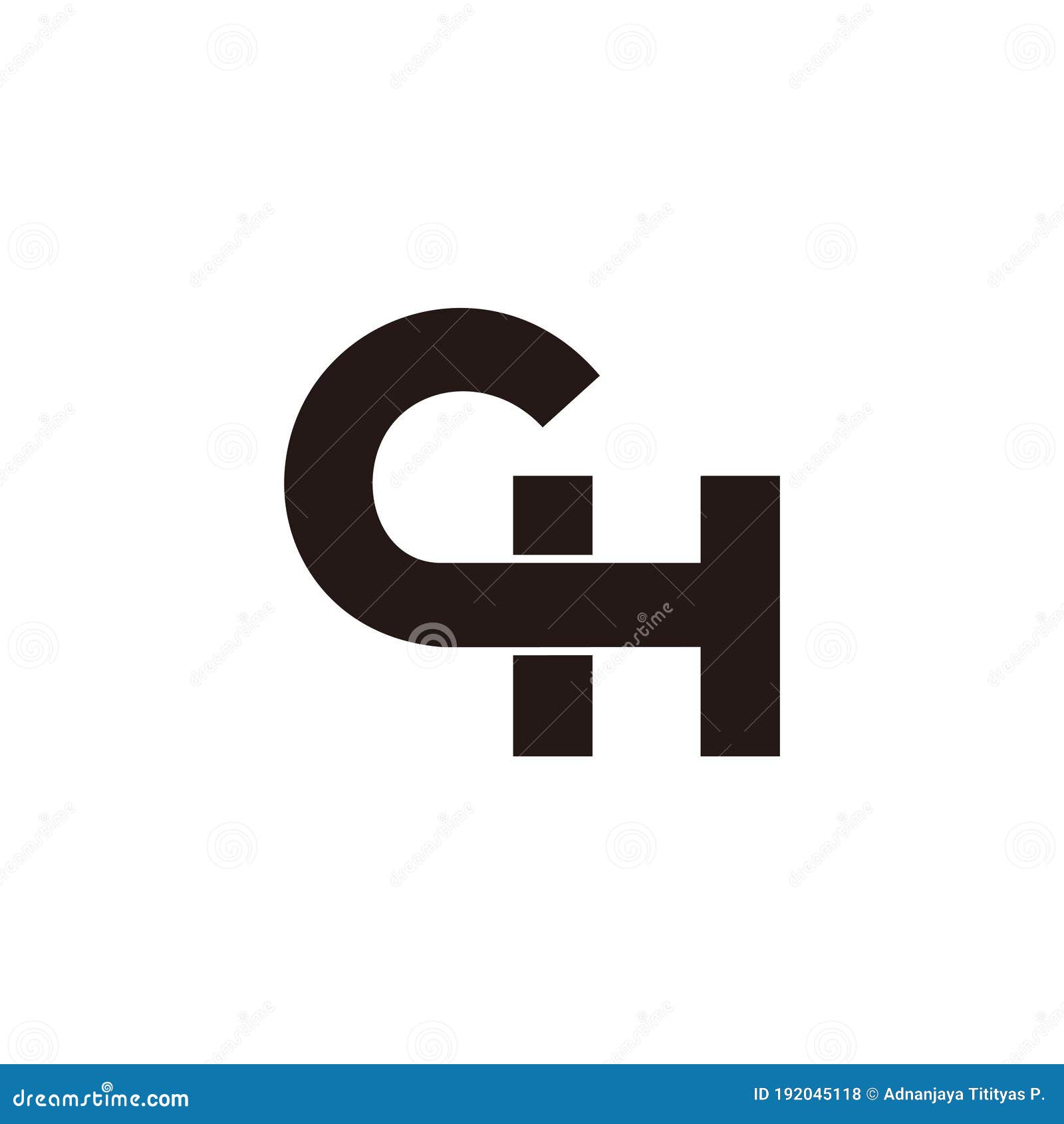 Letter Ch Simple Overlapping Geometric Line Symbol Logo Vector Stock ...