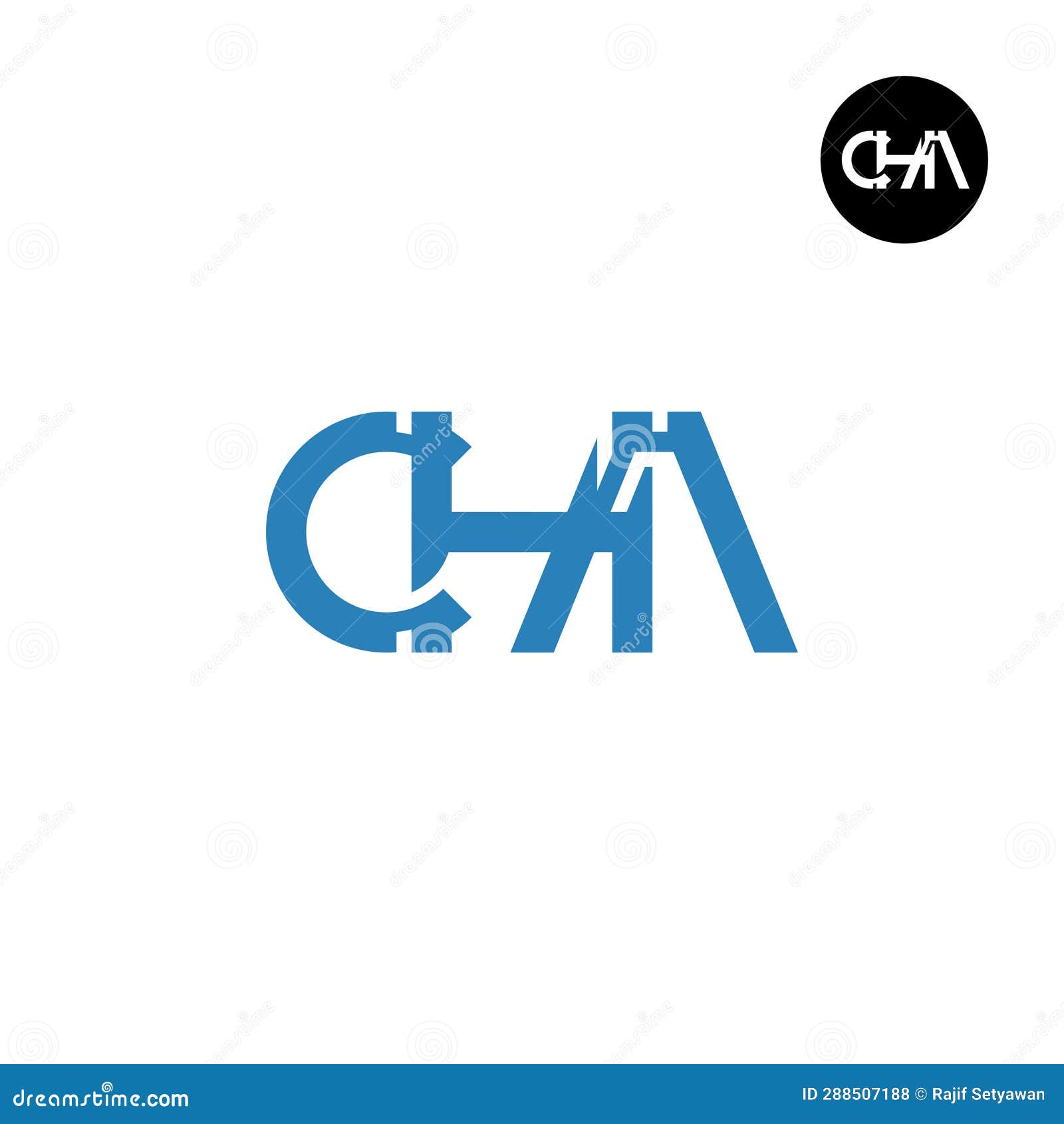 Letter CHA Monogram Logo Design Stock Illustration - Illustration of ...