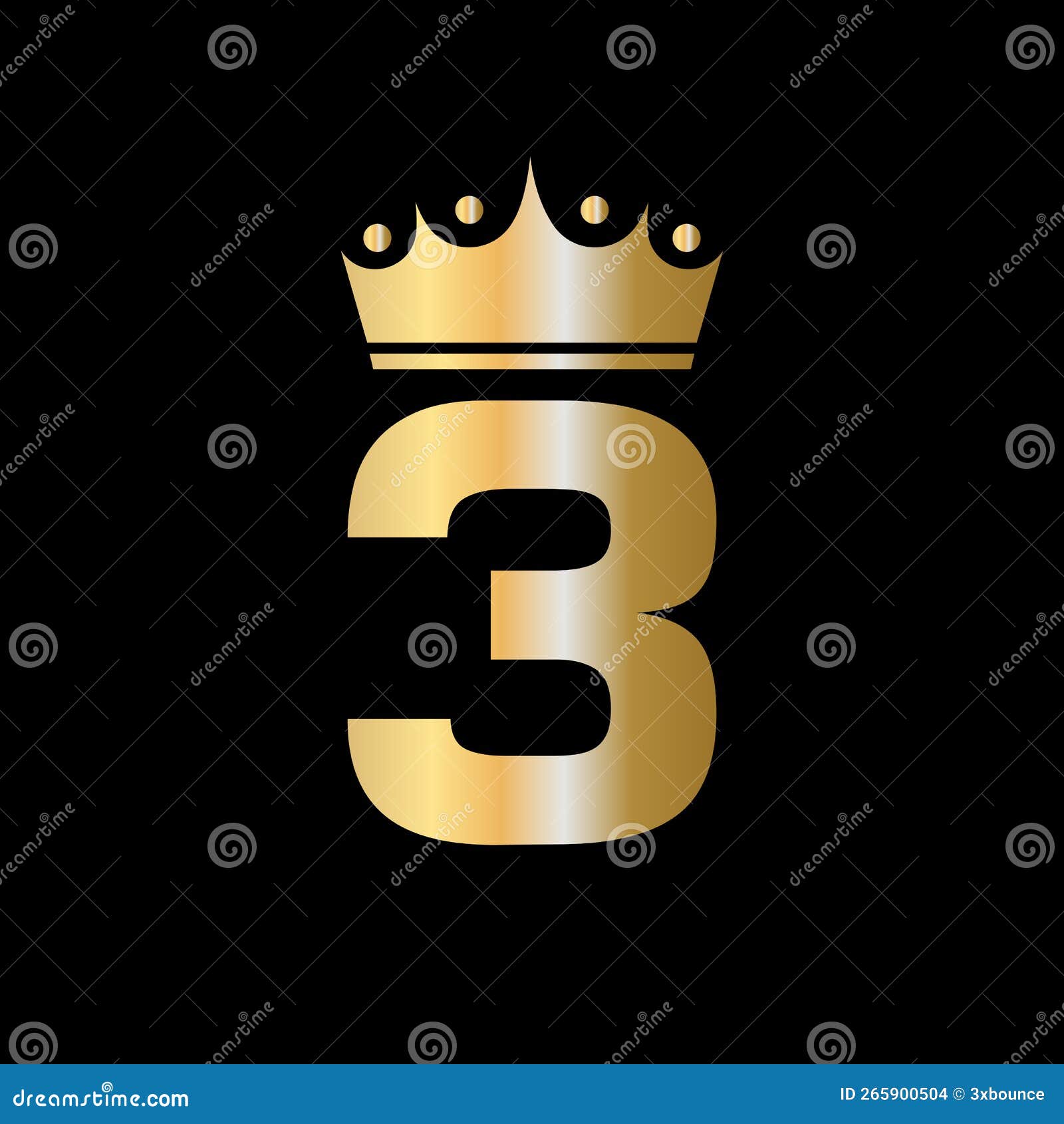 Letter 3 Charity Crown Logo Design with Unit Symbol Vector Template ...