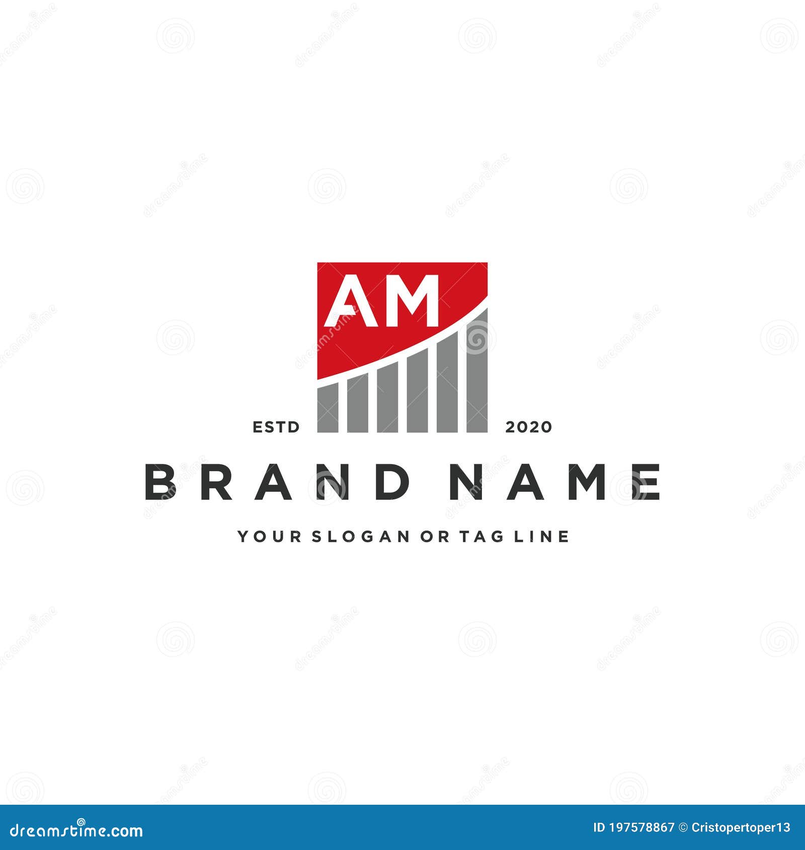 Letter am Chart Financial Logo Design Vector Stock Vector ...