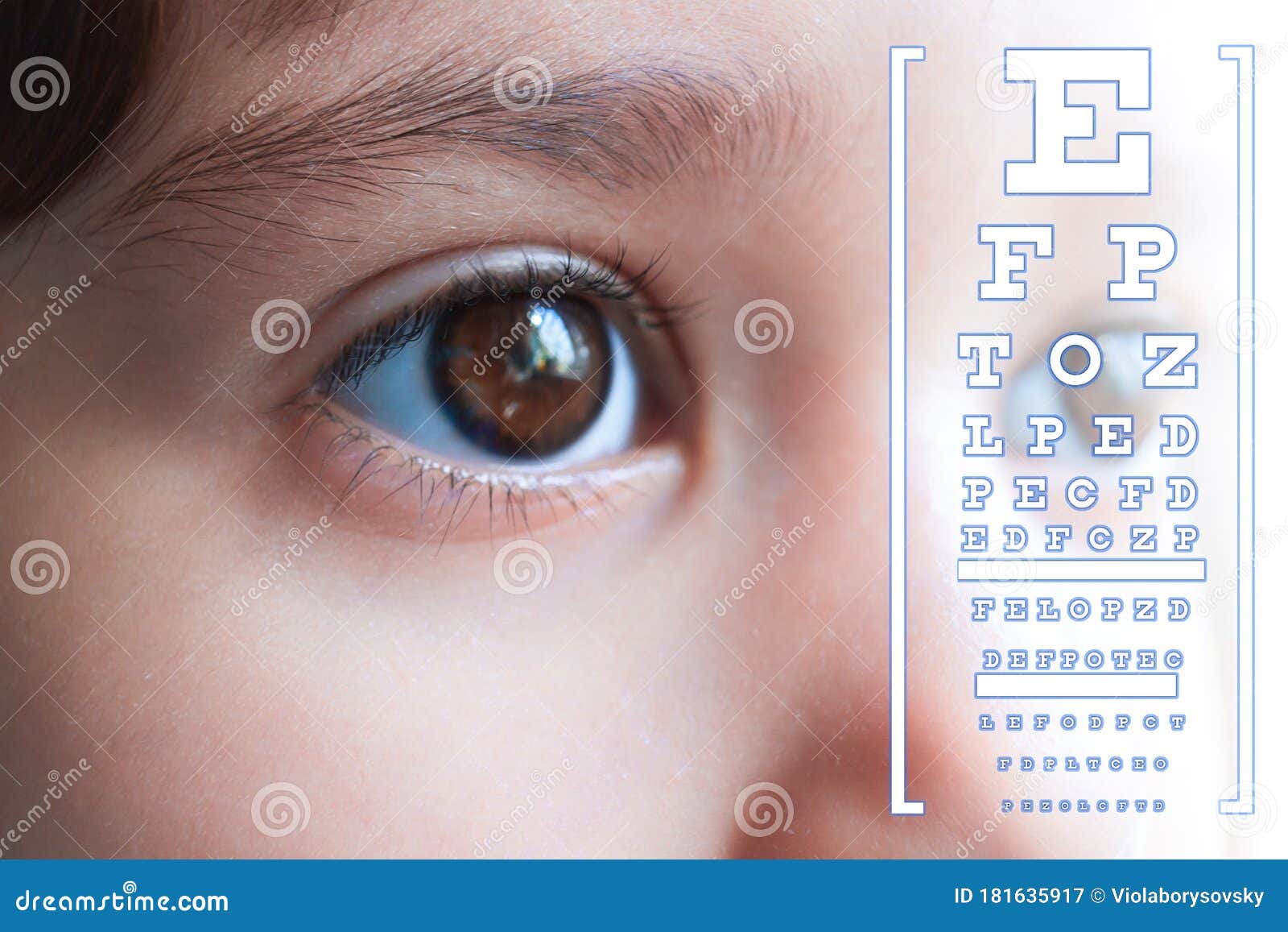Check Visual Acuity Or Ophthalmologist Or Optometrist Visit Concept ...
