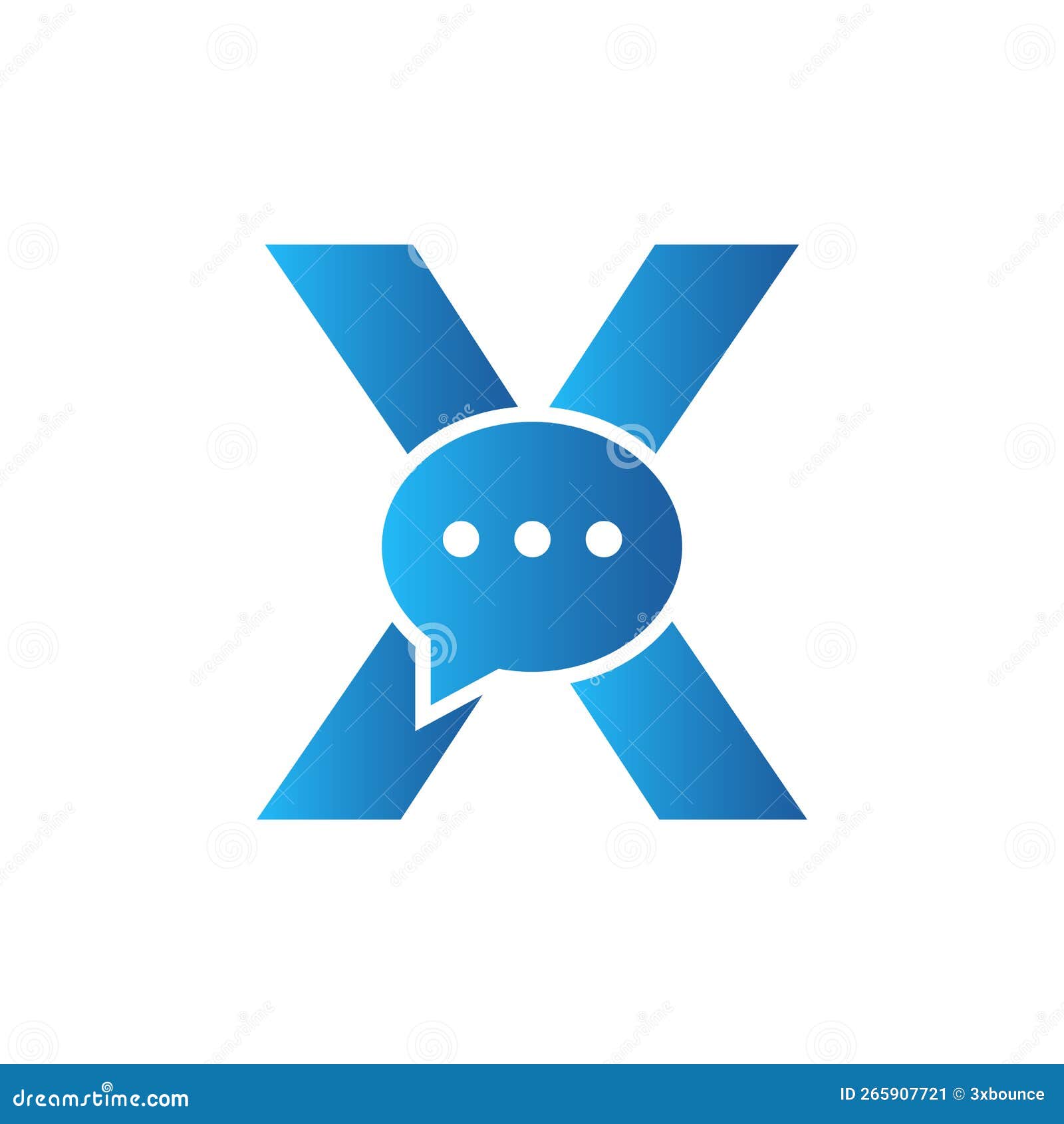 Letter X Chat Communicate Logo Design Concept with Bubble Chat Symbol ...