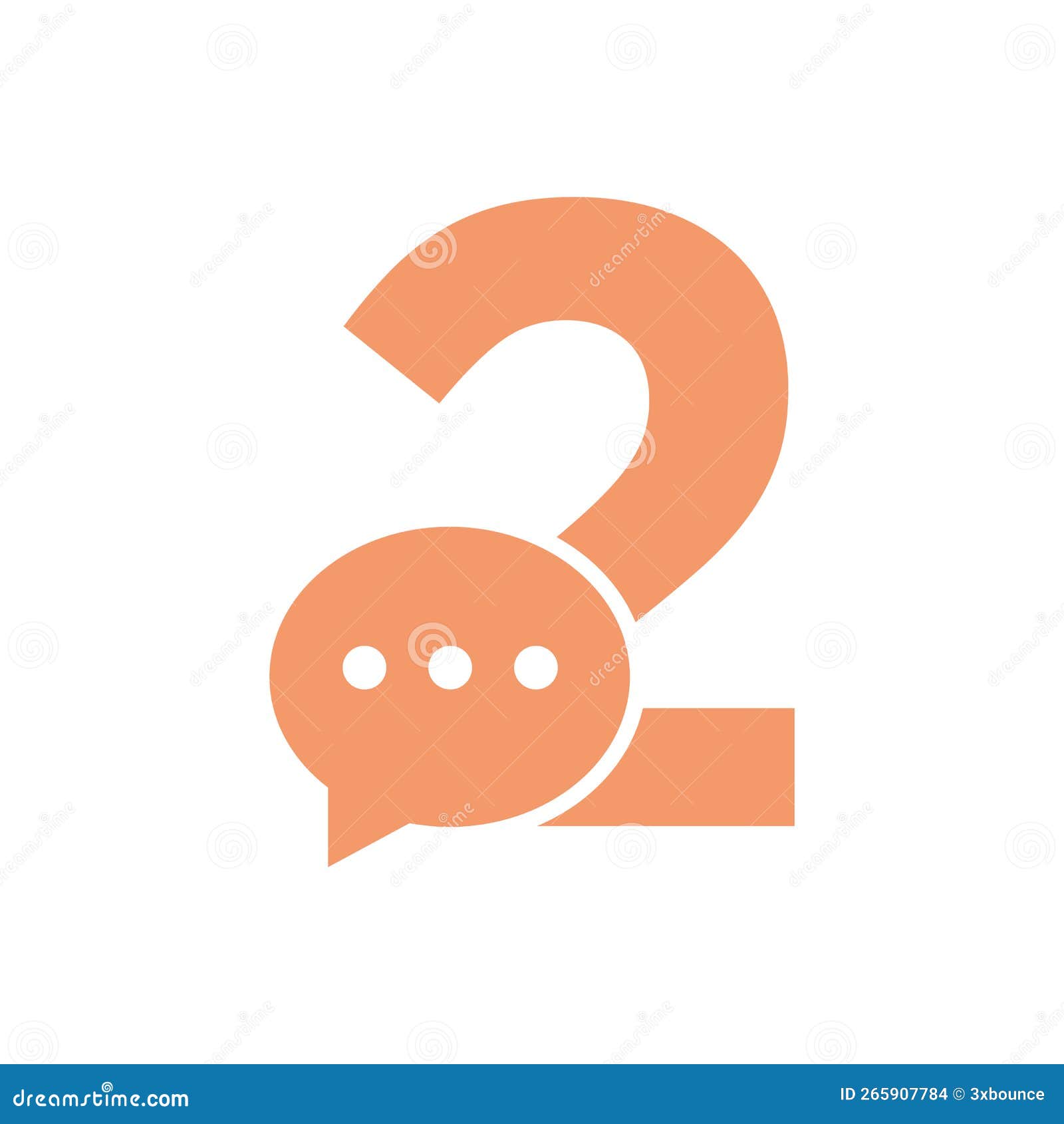 Letter 2 Chat Communicate Logo Design Concept with Bubble Chat Symbol ...